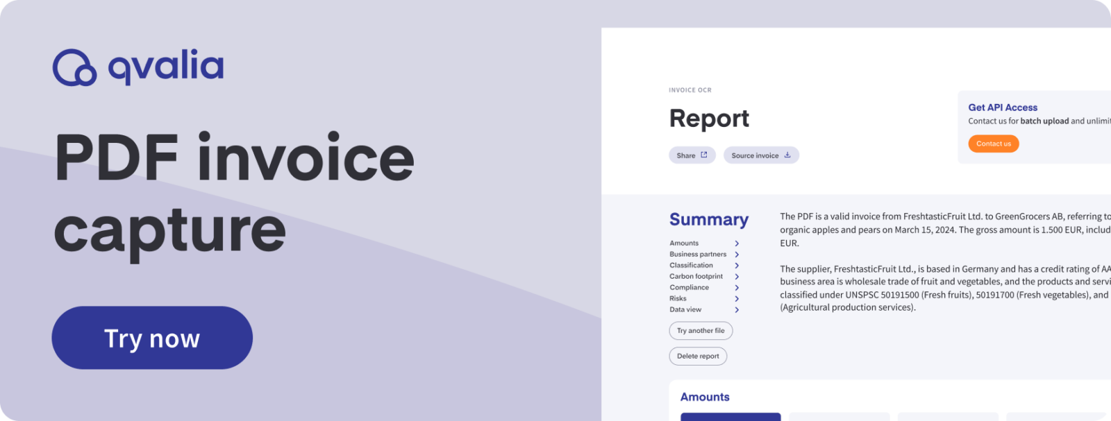 Introducing free PDF invoice capture with AI data enrichment | Qvalia